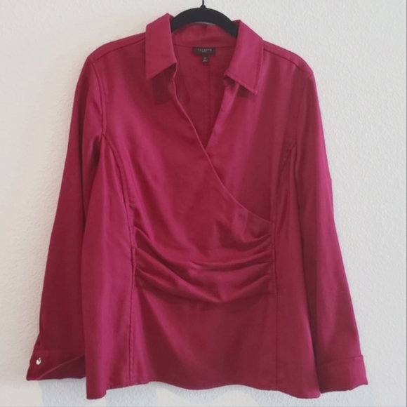 Talbots | Tops | Talbot Dress Blouse In Dark Fuschia Pink | Poshmark